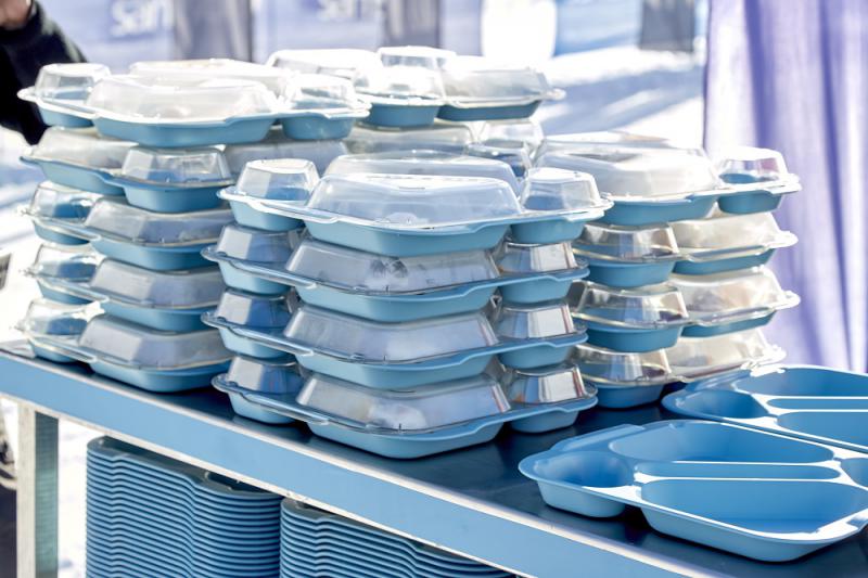 5 compartment food tray and lid - Polycarbonate - Araven